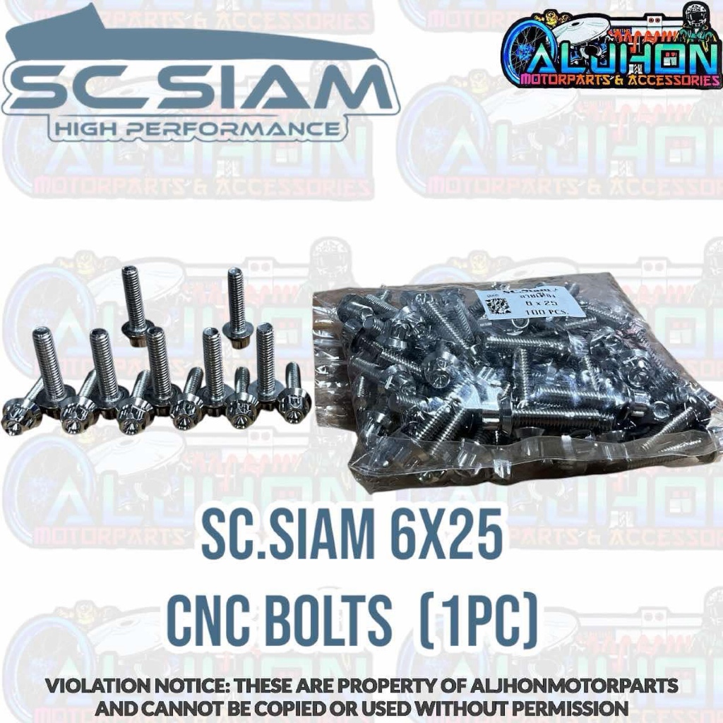 SC.SIAM 6x25 ORIGINAL CNC BOLTS 1pc | Shopee Philippines