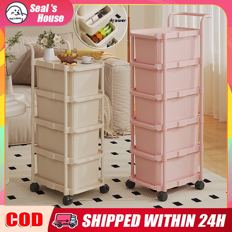 Seal Multi-layer Trolley Cart Organizer Storage Container Shelf Utility ...