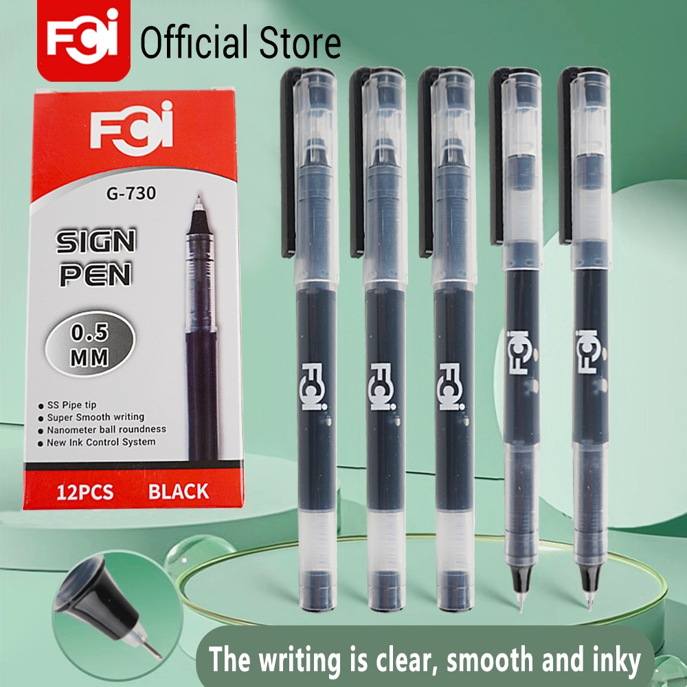 FCI Black Ink Sign Pen 0.5mm SS Pipe Ink Super Ink Sign Pen For School ...