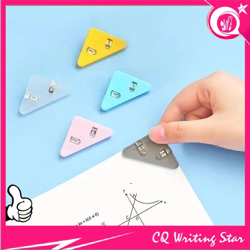 Cute Corner Paper Clamp Triangular Clip Small File Clip Notes Holder ...