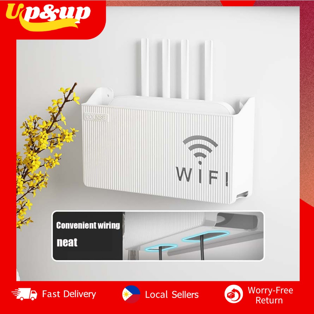 Wifi Shelf Set-top Box Rack TV Router Bracket Storage Box Wall ...