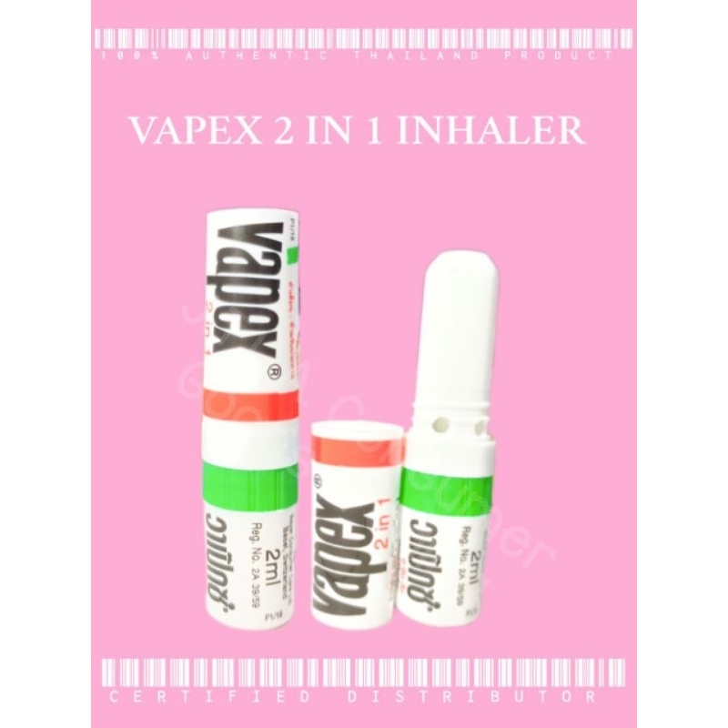 Legit Thailand Vapex 2 in 1 Inhaler(Relief From Nasal Congestion,Dizziness,Vertigo) | Shopee ...