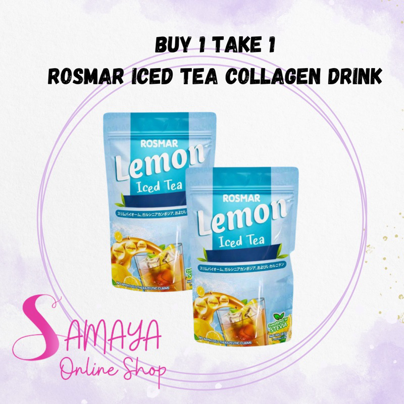 BUY1 GET1 ROSMAR LEMON ICED TEA DETOX & SLIMMING DRINK 7SACHET | Shopee ...