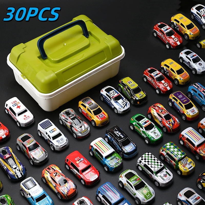COD 30pcs Mini Car Set Pull Back Cars for Kids Alloy Vehicle Model ...