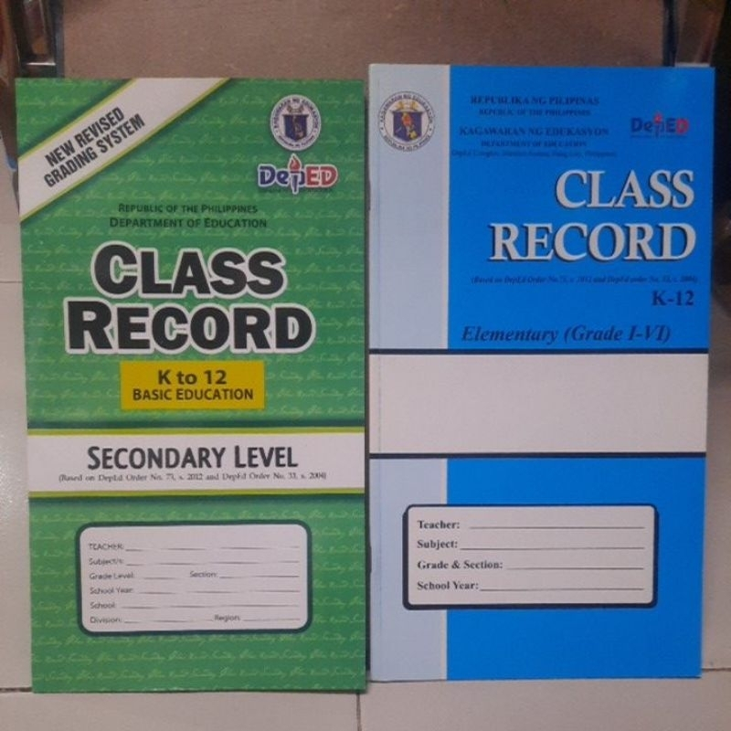 CLASS RECORD K to 12 Basic Education | Shopee Philippines
