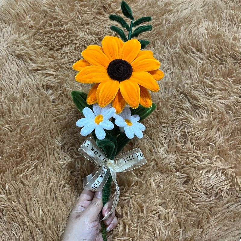 Handmade Sunflower made of fuzzy wire Artificial flowers | Shopee ...