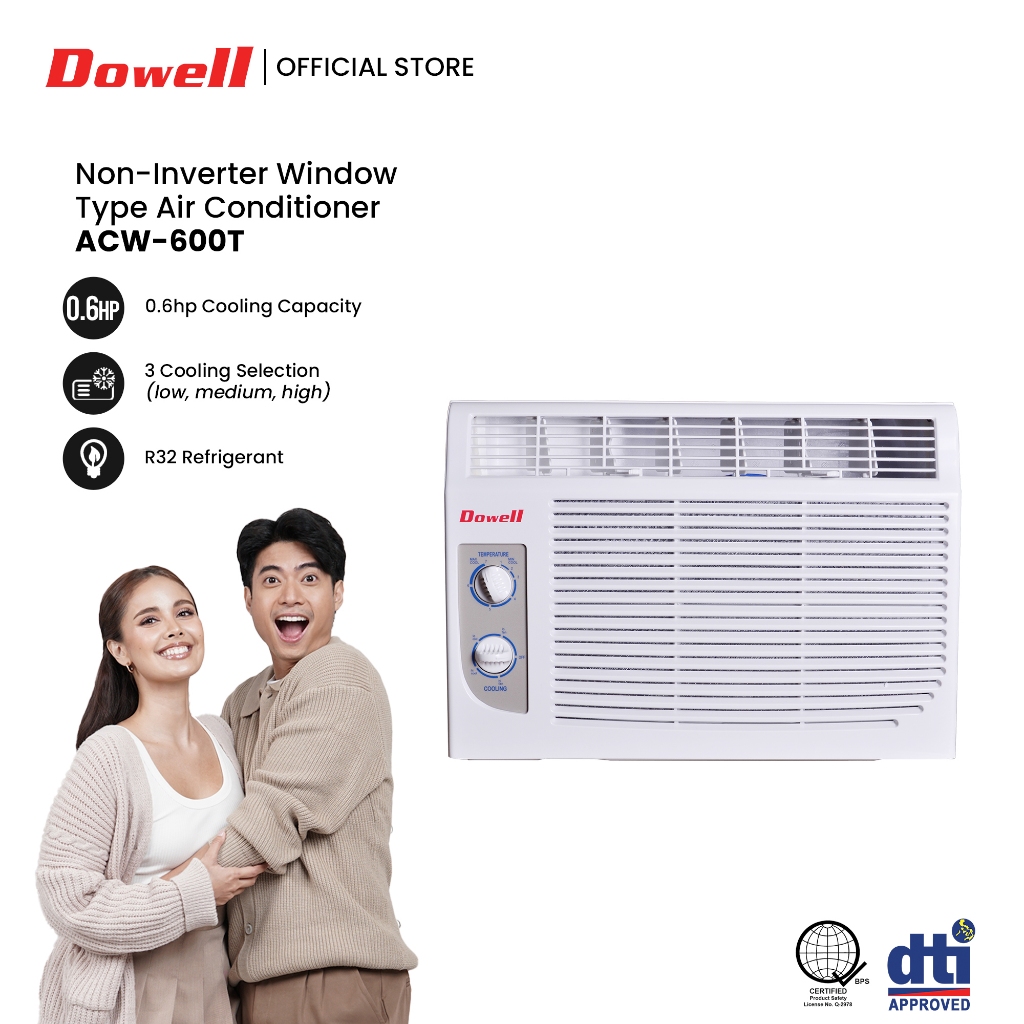 Dowell 0.6 HP Non-Inverter Window Type Aircon | ACW-600T | Shopee ...