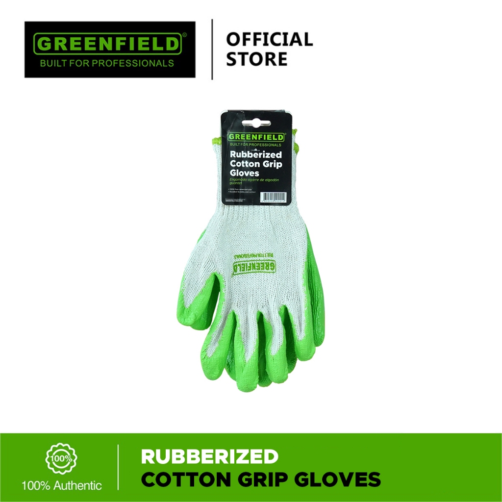 Greenfield Rubberized Cotton Grip Gloves 1 pair | Shopee Philippines
