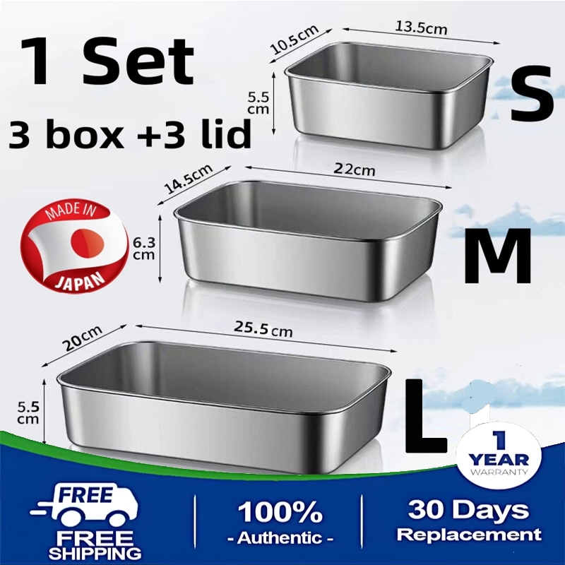 304 Stainless Steel Food Tray storage airtight box Commercial buffet ...