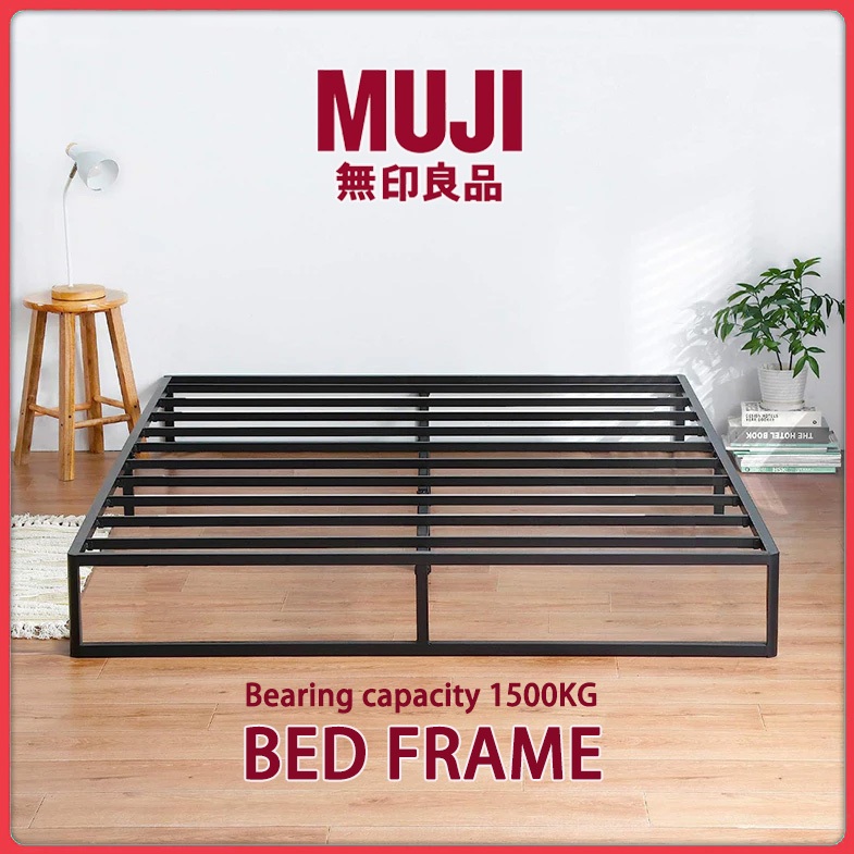 MUJI Bed Frame Iron Bed Metal Double Modern Simple Nordic Light Luxury ...