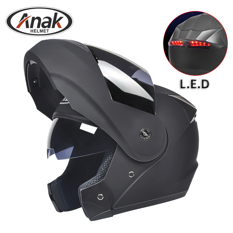 Anak Modular Motorcycle Helmet Dual Visor with LED Light for Men ...
