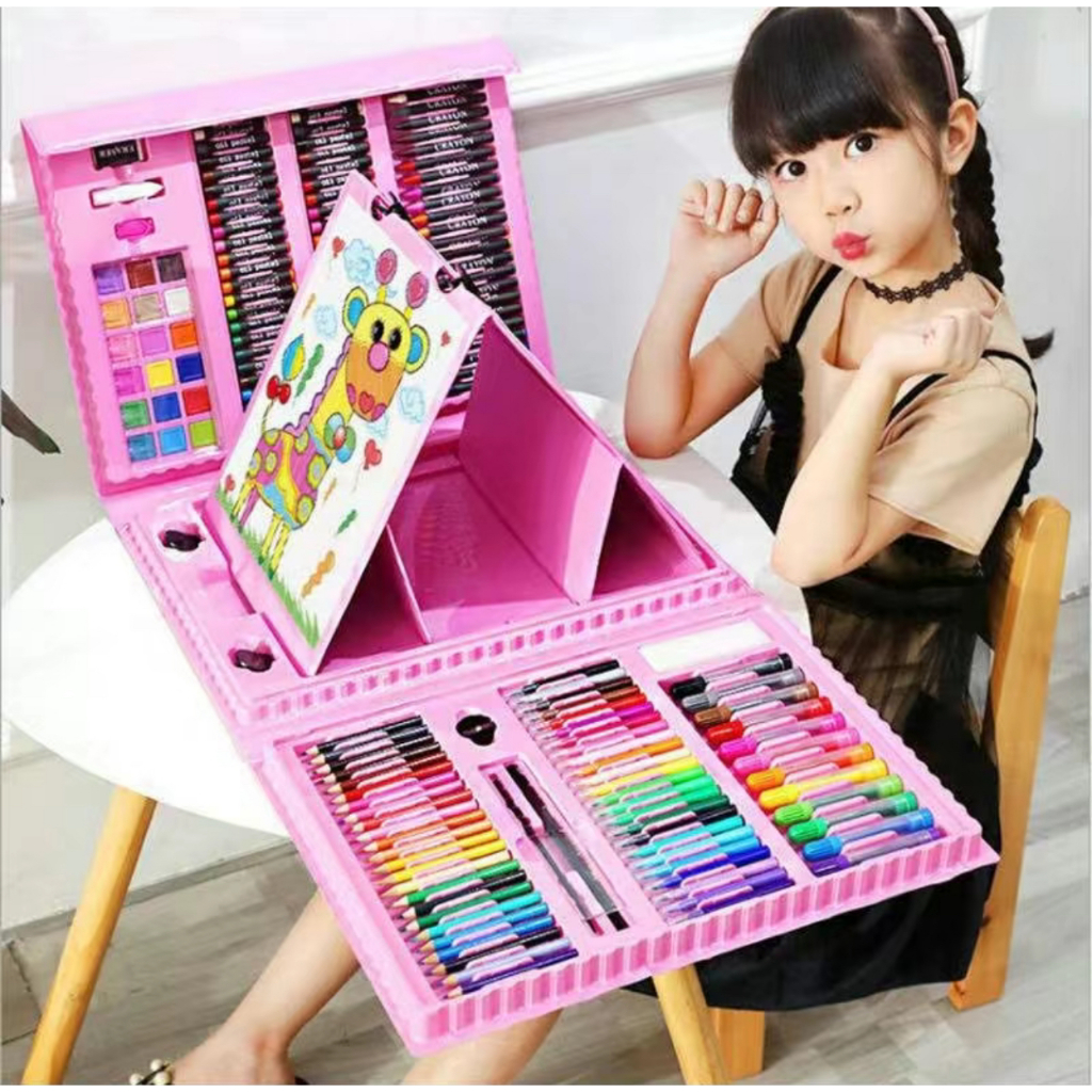 208Pcs Kids Super Mega Art Coloring Set ACrayons Oil Pastels Color ...