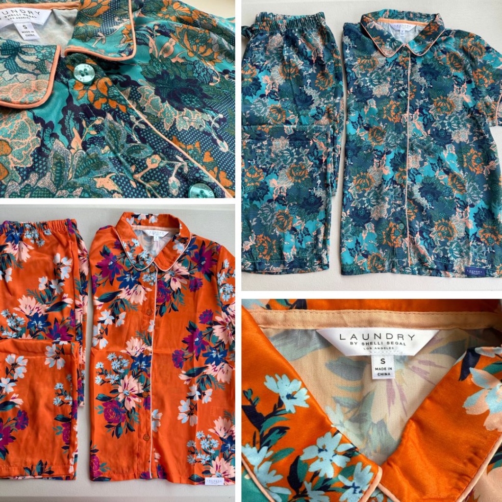 2 Piece Terno Silk / Satin Sleepwear / Floral Pajama Lounge wear Set ...
