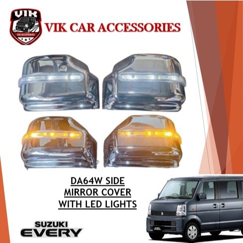Side Mirror Garnish with LED Signal Light for Suzuki Every DA64W Wagon ...