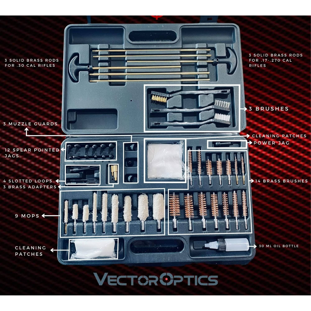 62Pcs Universal Gun Cleaning kit Professional Gun cleaning Kit ...