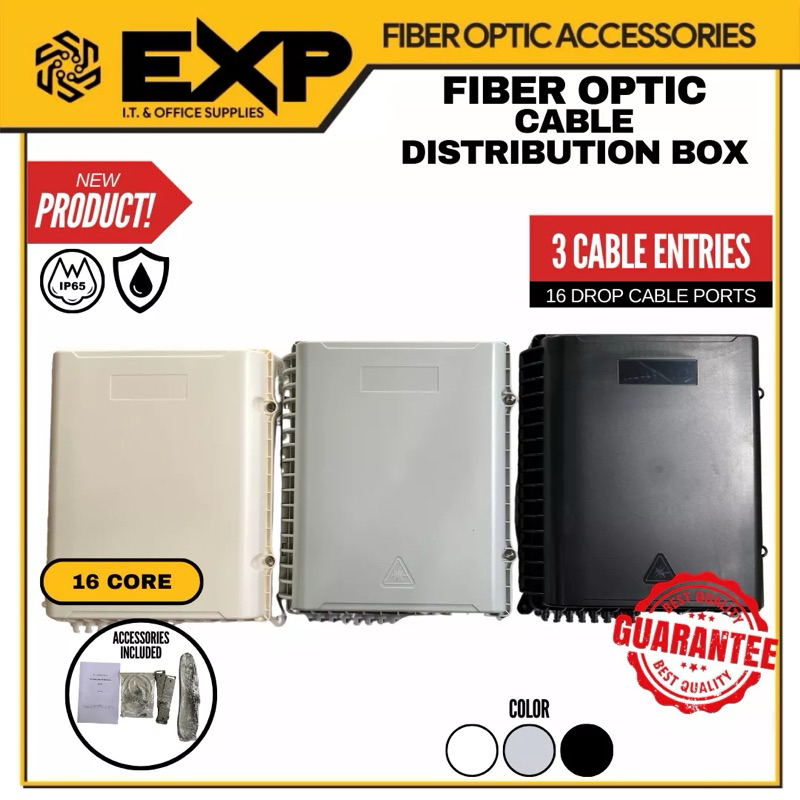 EXP | HW 16 Ports NAP BOX | BLK, WHT, GREY | with SS Back Plate + 2pcs ...