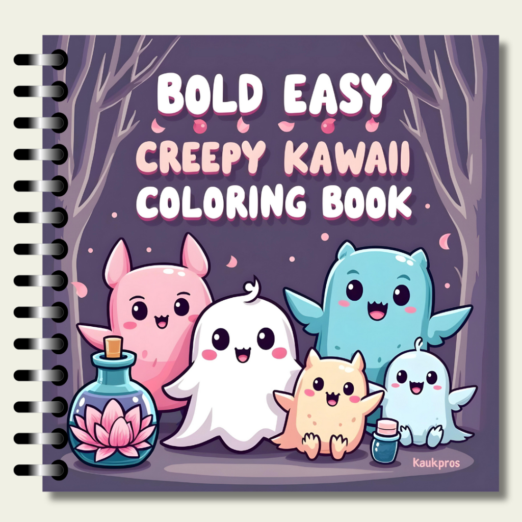 Creepy Kawaii Coloring Book Bold and Easy Kids Coloring Book Adult ...