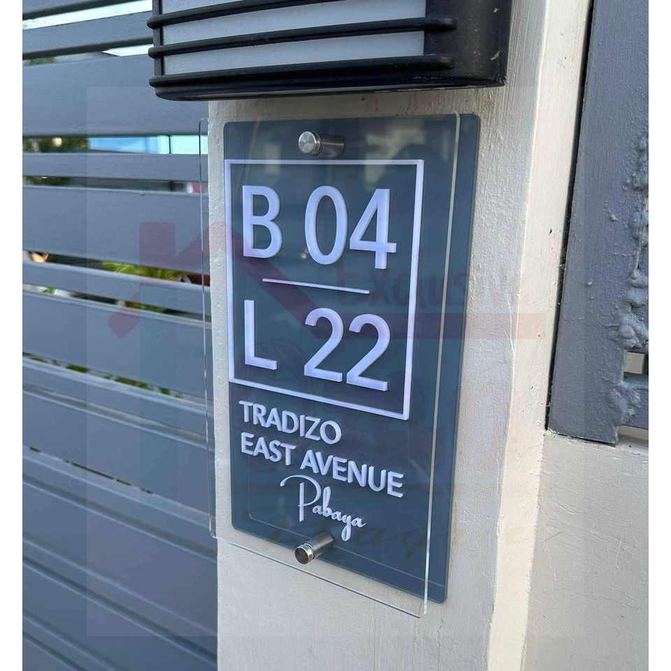 12x7 inch House/Business Number Plate signage/marker Laser cut embossed ...