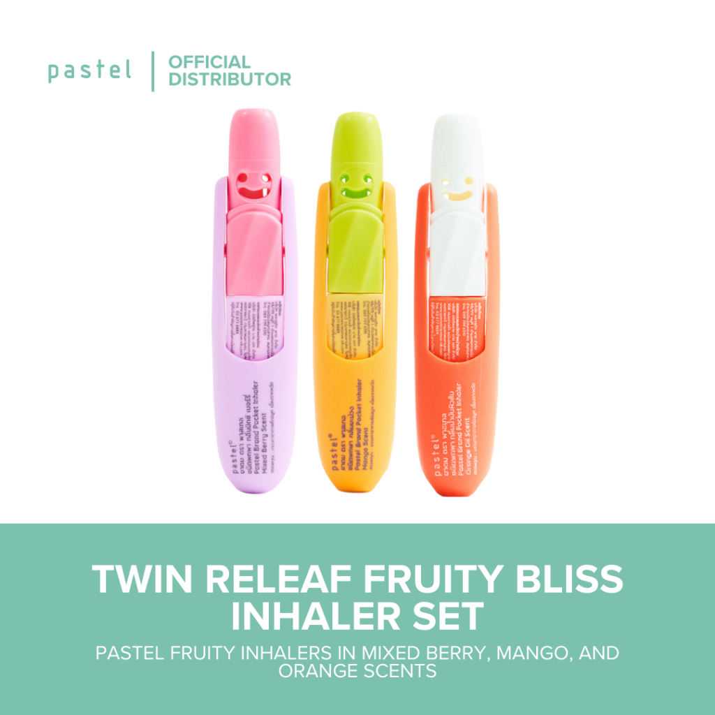 Twin Relief Pastel Fruity Bliss Inhaler Set (Mixed Berry, Mango, and ...