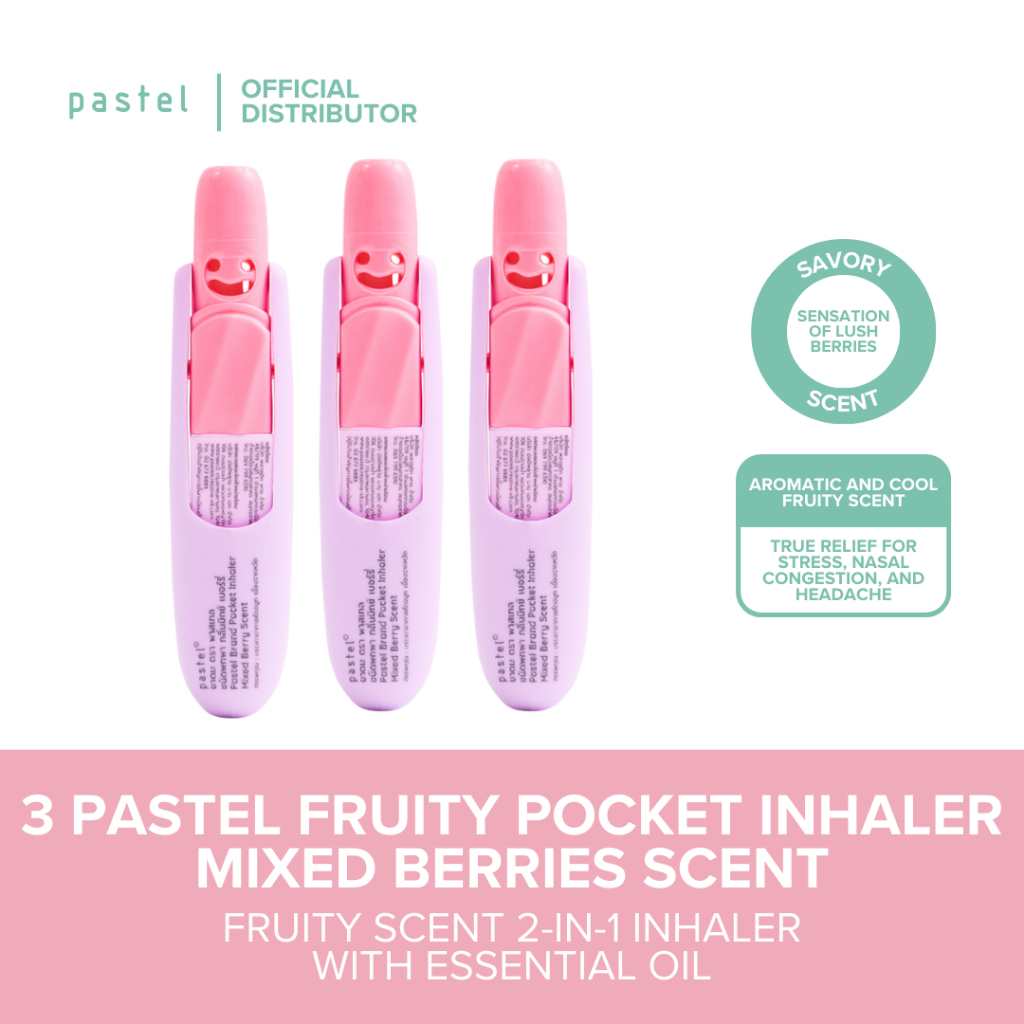 Fruity Mixed Berry Scent Pocket Inhaler (x3) (1.5ml each) [Menthol ...