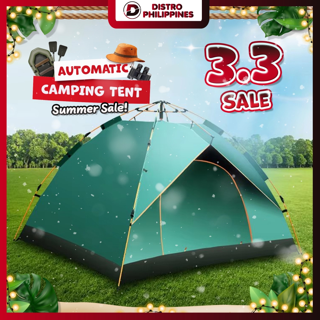 Double Automatic Spring-Loaded Outdoor Tent Quick Setup Semi-Rainproof ...