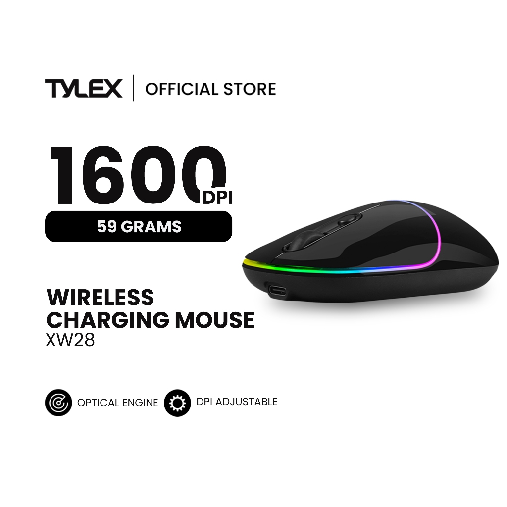 TYLEX XW28 2.4G RGB Wireless Mouse Type - C Charging | Shopee Philippines
