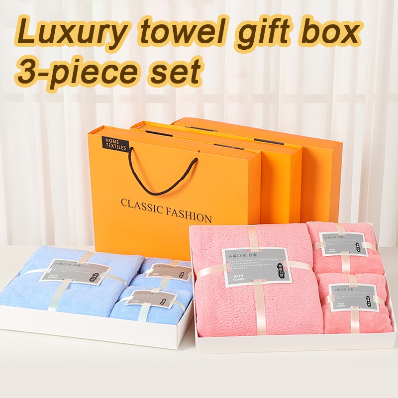 Towel Set 3 in 1 Bath Towel Microfiber Coral Velvet Water Absorption ...