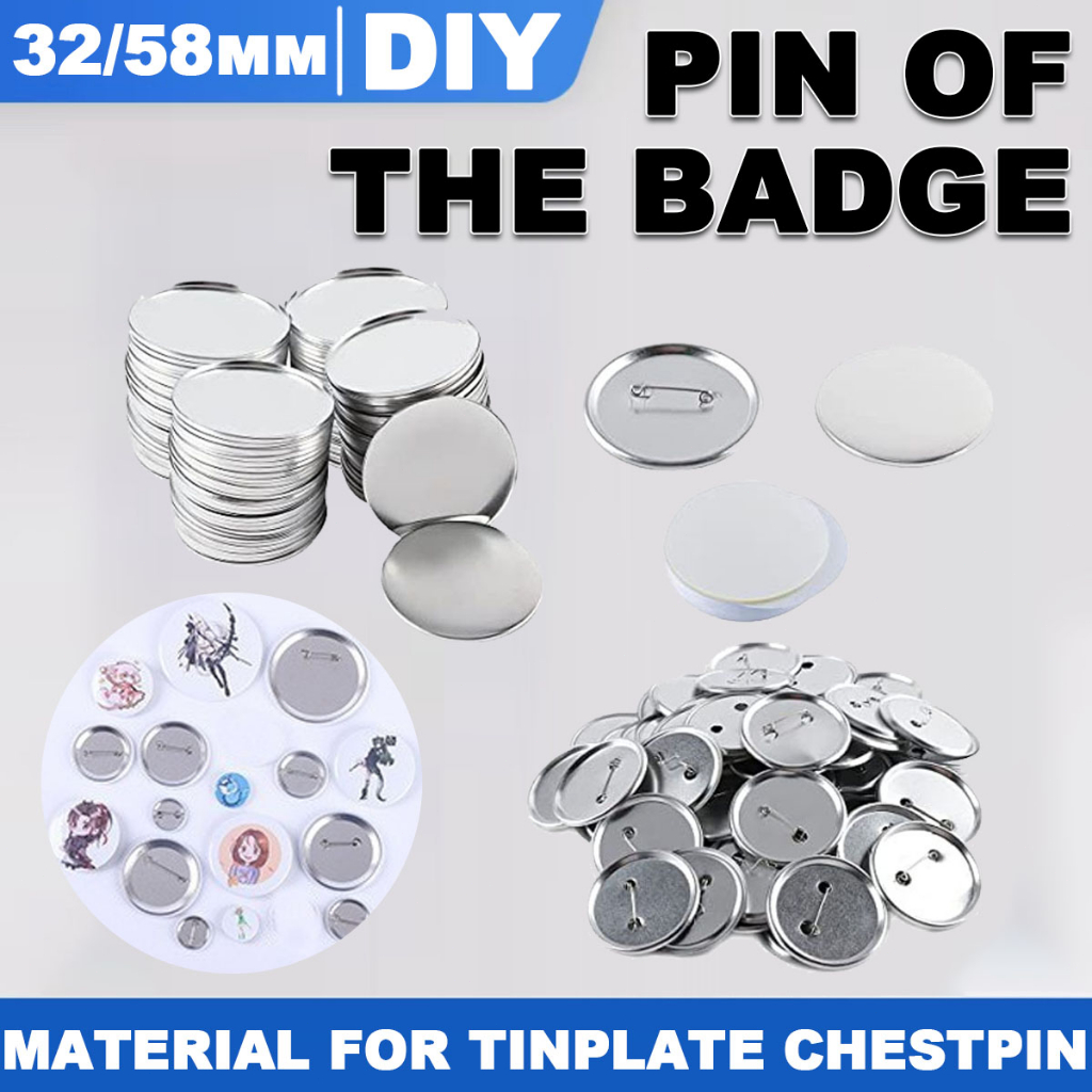 Badge Pin 32/58mm 100pcs Blank Raw Material Badge material Badge ...