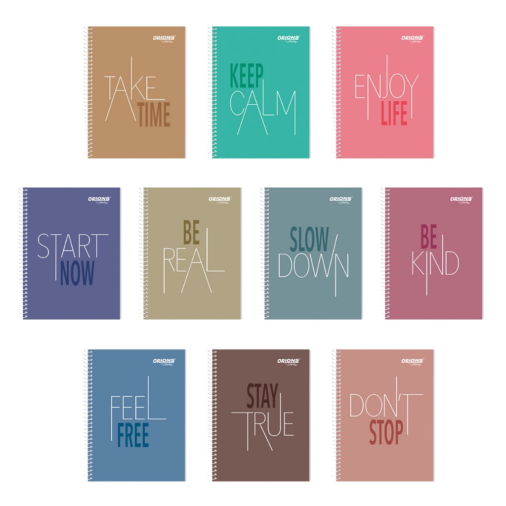 Set of 10 Orions Straight Line Spiral Notebook 80 Leaves | Shopee ...
