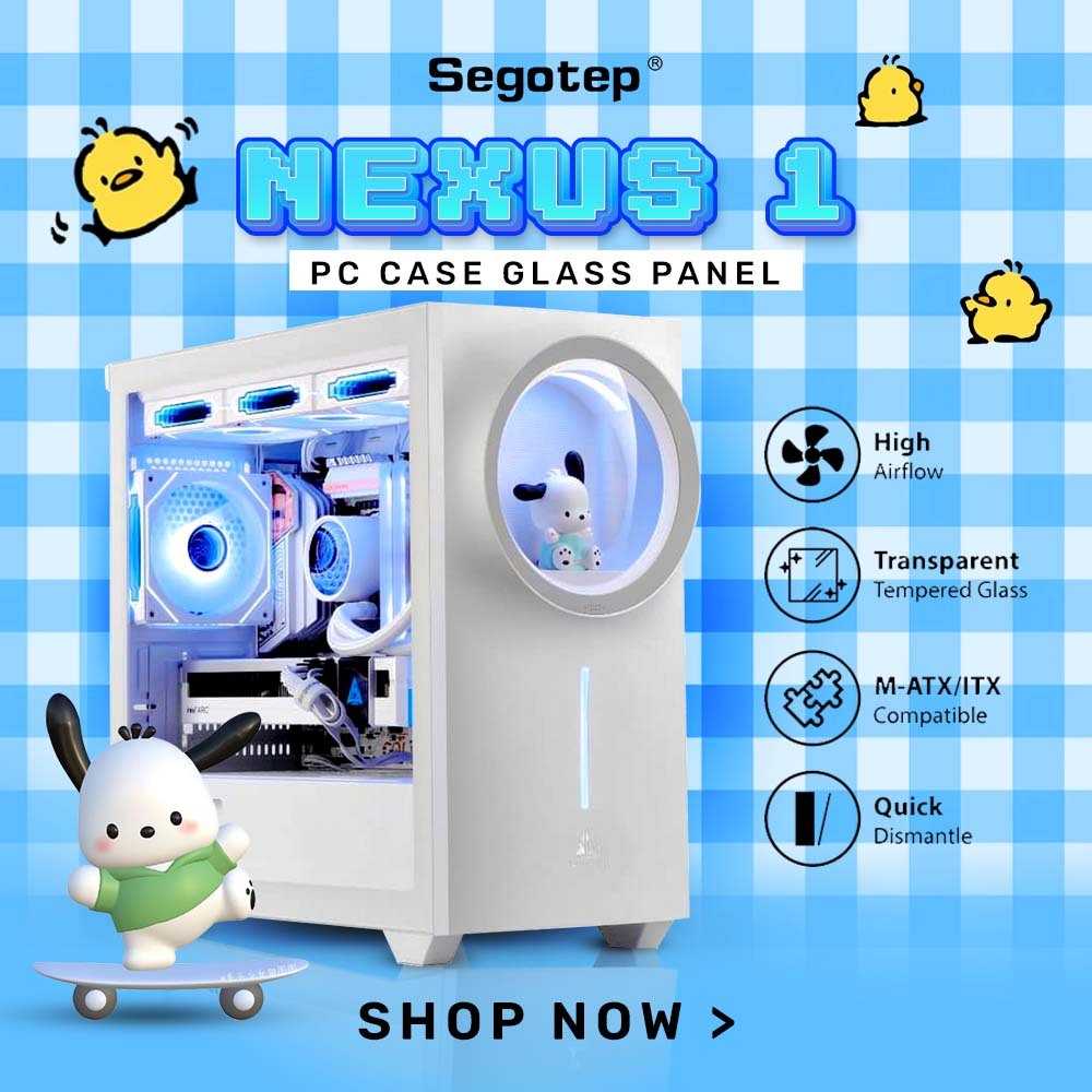 Segotep Nexus 1 PC Case (M-ATX/ITX) w/ Free Sanrio Figure (Cooling Fan & Parts Not Included ...