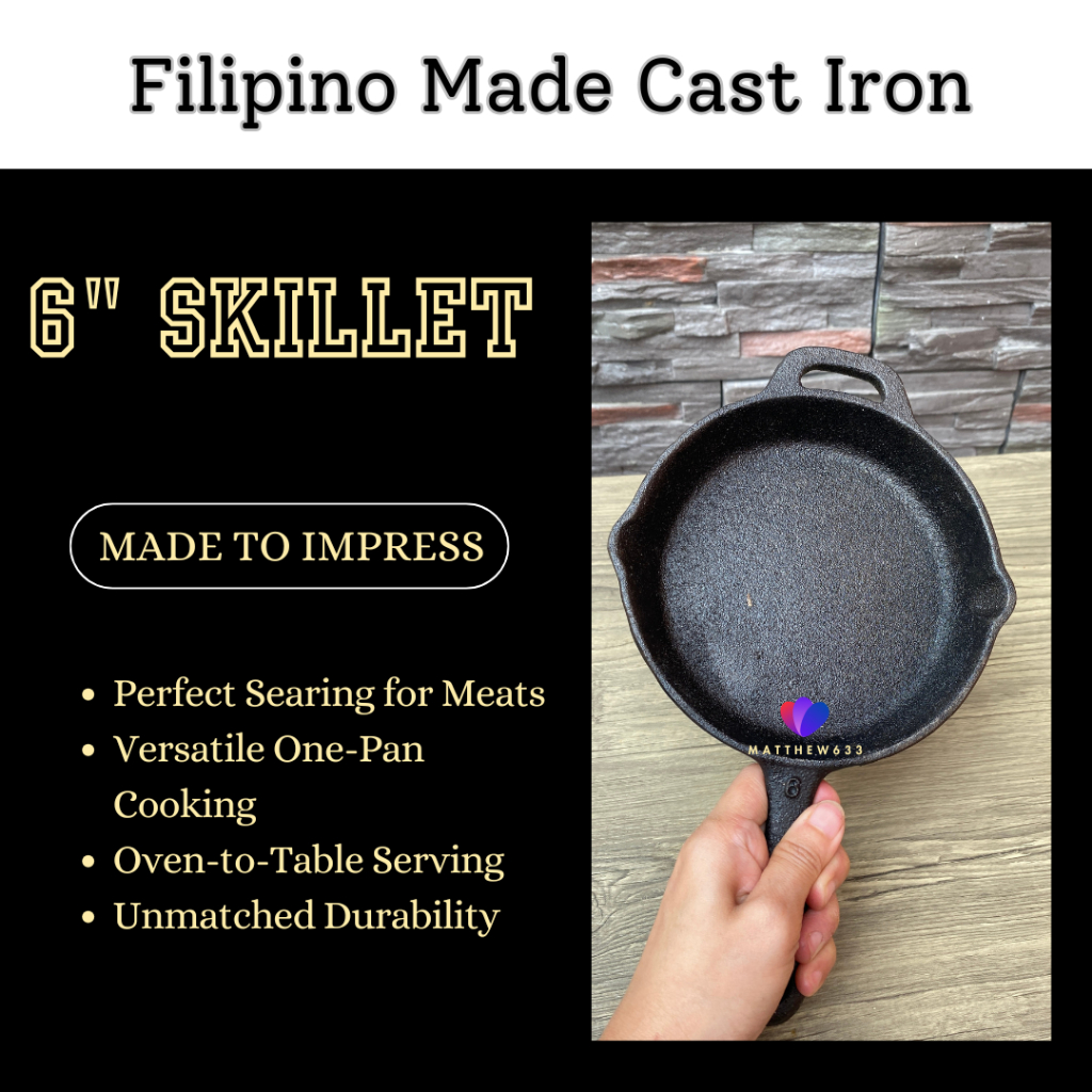 Filipino Made Cast Iron 6" Skillet Cookware Kitchenware Naturally Non ...