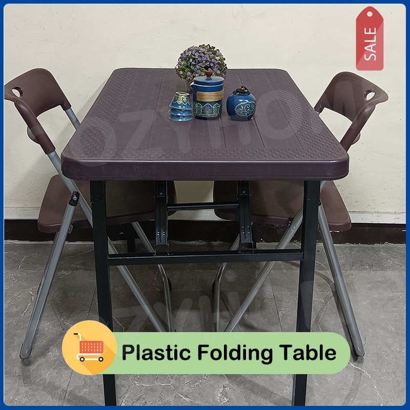 Folding Rattan Table Portable Table 100x60cm Folding Table for Outdoor ...