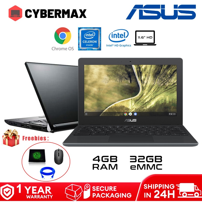 Asus Chromebook 11.6 Inch HD Laptop Celeron N4020 4GB Memory 32GB eMMC ...