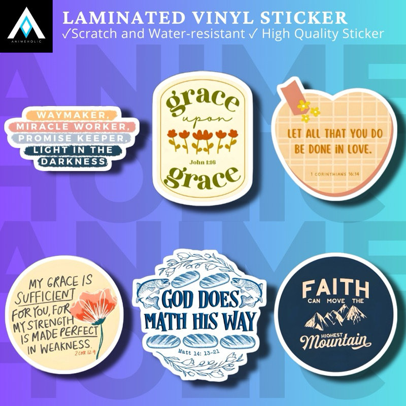 FAITH AND BIBLE WORDS STICKERS LAMINATED VINYL STICKERS ANIMEHOLIC ...