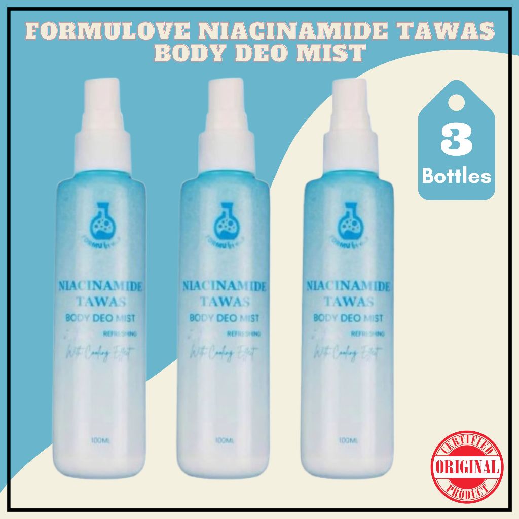 Original Formulove Niacinamide Tawas Body Deo Mist with Cooling Effect (3 bottles) | Shopee ...