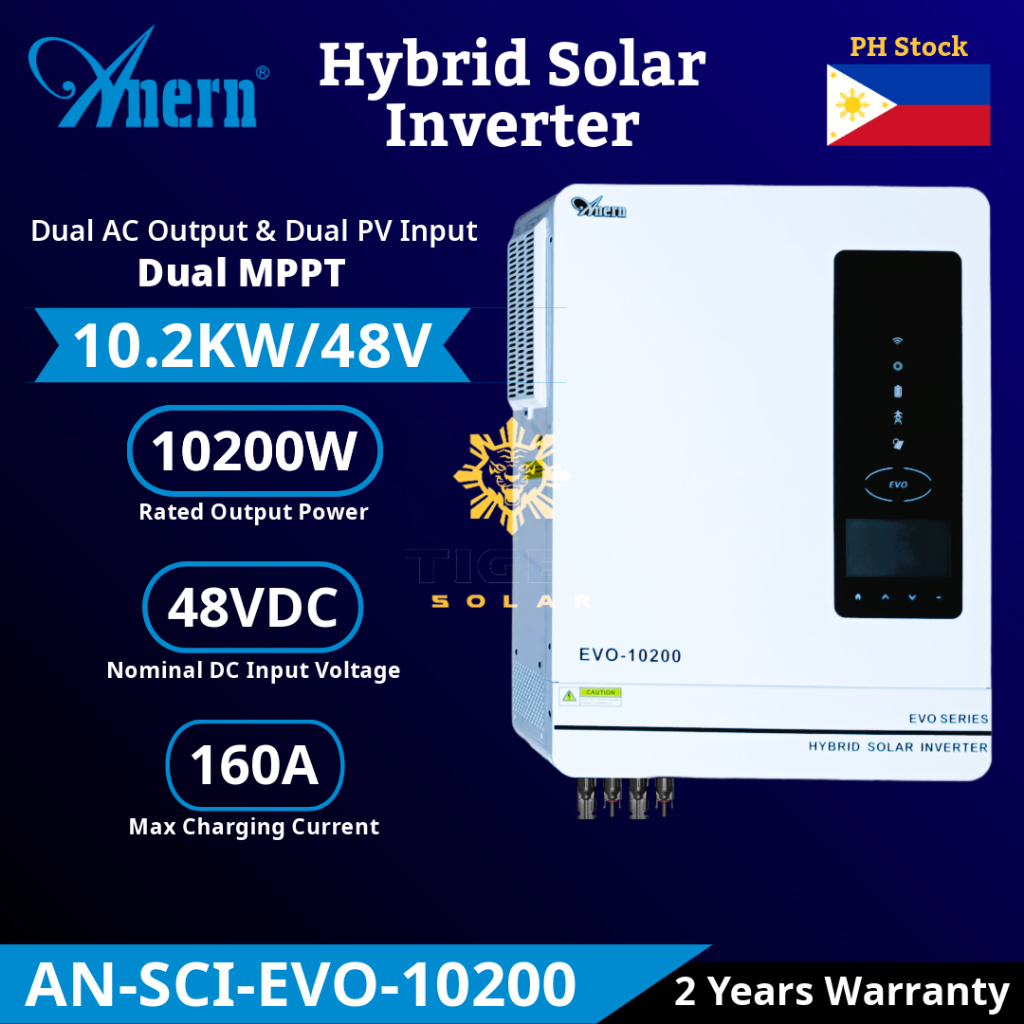 Anern Hybrid Solar Inverter 10KW 48V Hybrid Off Grid Inverter Built in ...