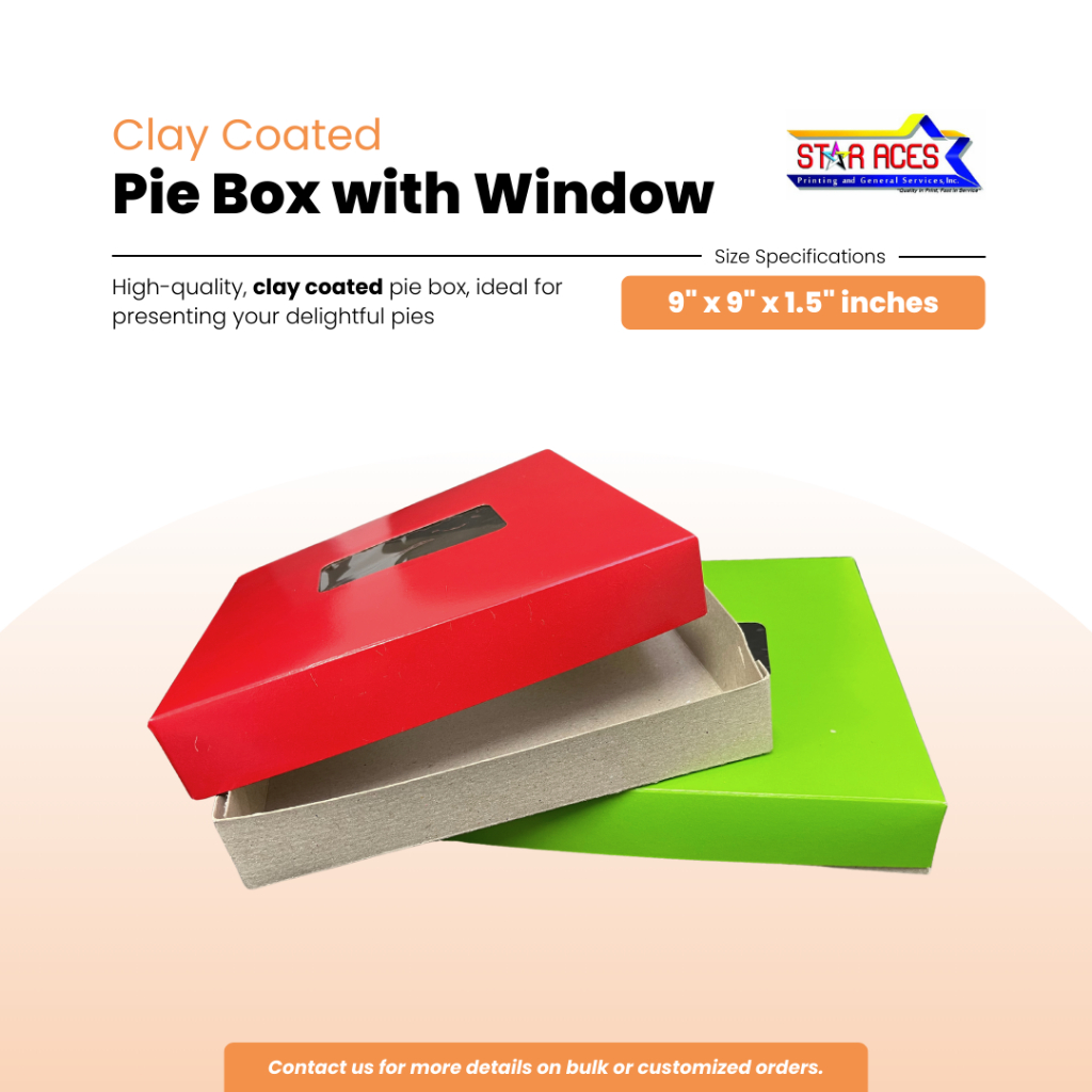 Pie Box With Window | 9x 9x1.5 | Egg Pie & Buko Pie Box | Shopee ...