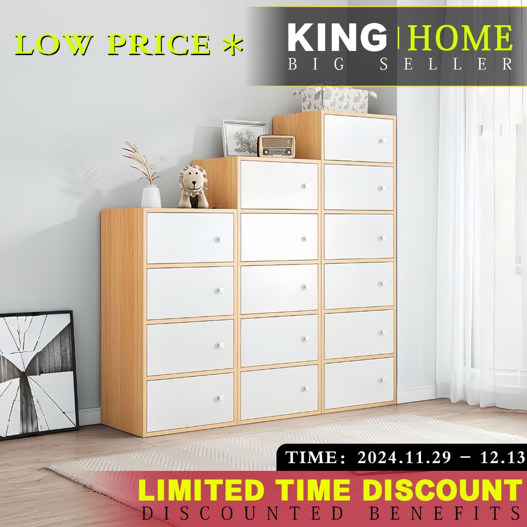 KING HOME Door storage cabinet, storage bookshelf, multi-layer cabinet ...