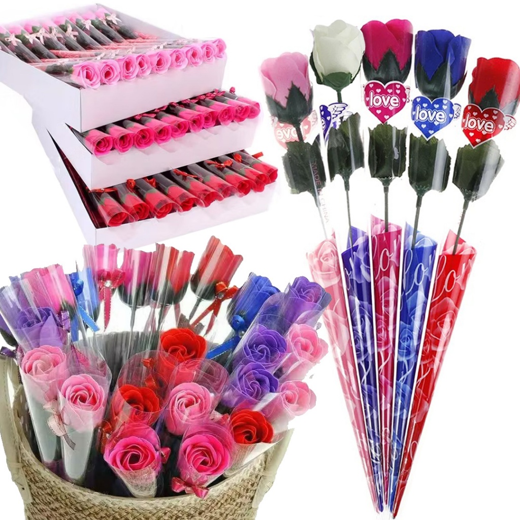 12PCS/Pack Valentine's Day roses, Soap Flower,Scented roses，Valentine's ...