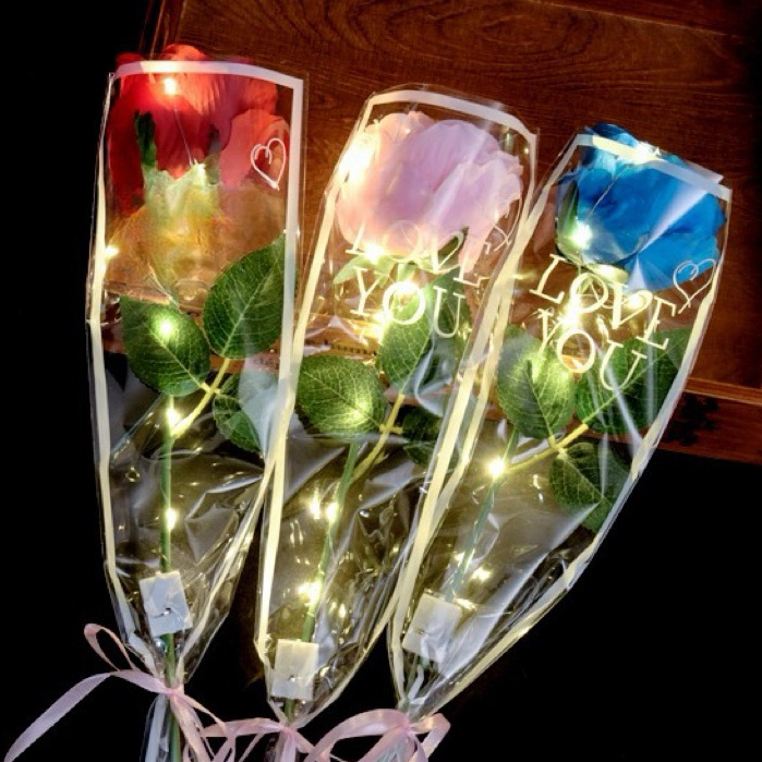 FS Single Rose Gift Idea Artificial Plastic Flower Bouquet Gift with ...