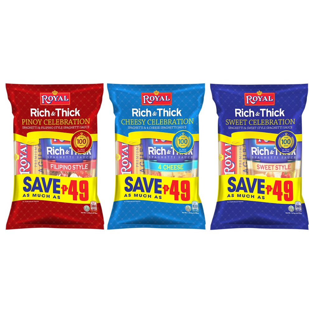 Royal PINOY | CHEESY | SWEET Celebration 1.6kg: Royal Spaghetti Pasta ...