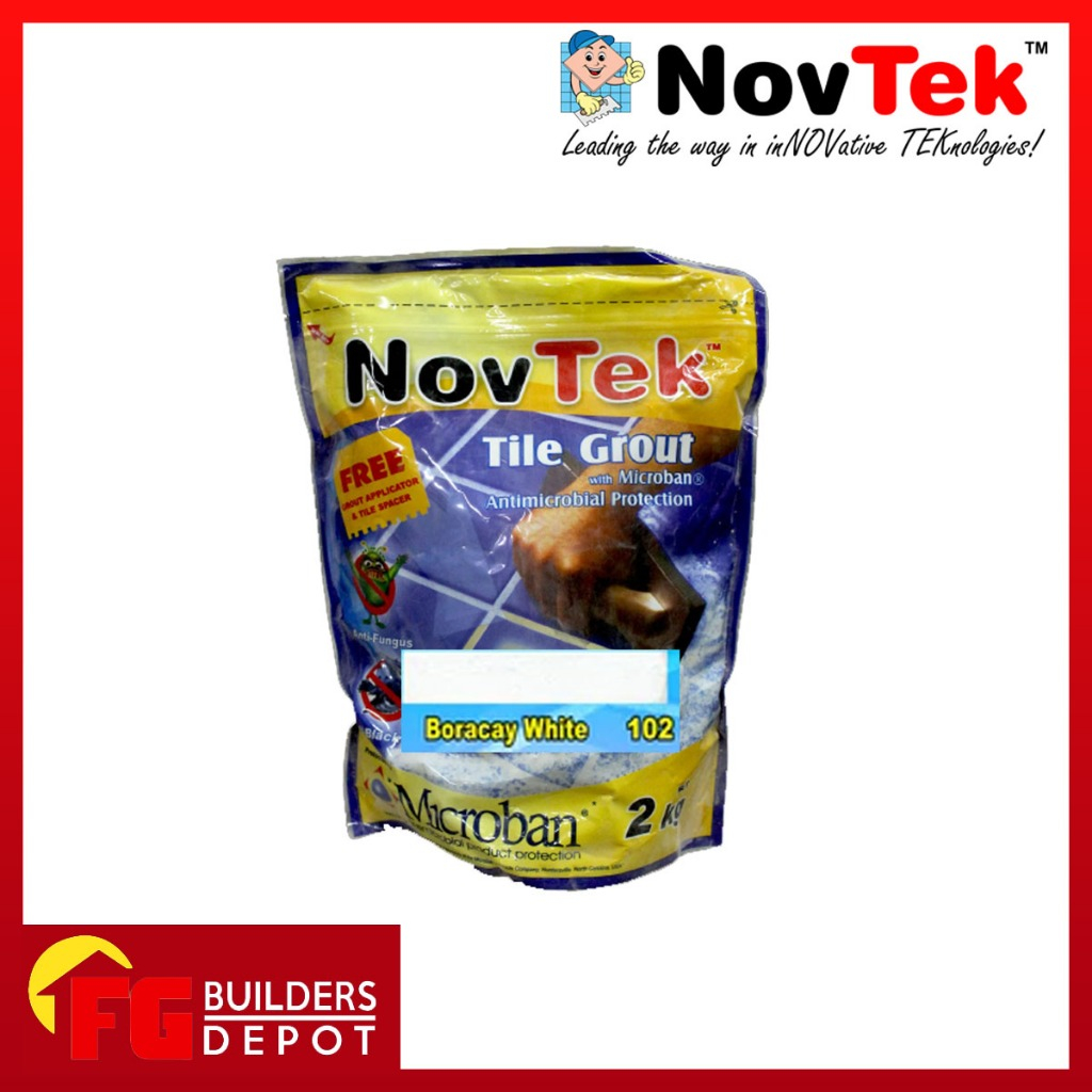 NOVTEK TILE GROUT W/ MICROBAN REGULAR COLOR BORACAY WHITE 2KG | Shopee ...