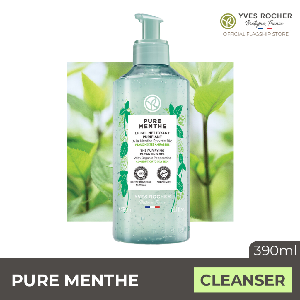 YVES ROCHER Pure Menthe Purifying Cleansing Gel 390ml Facial Cleanser ...