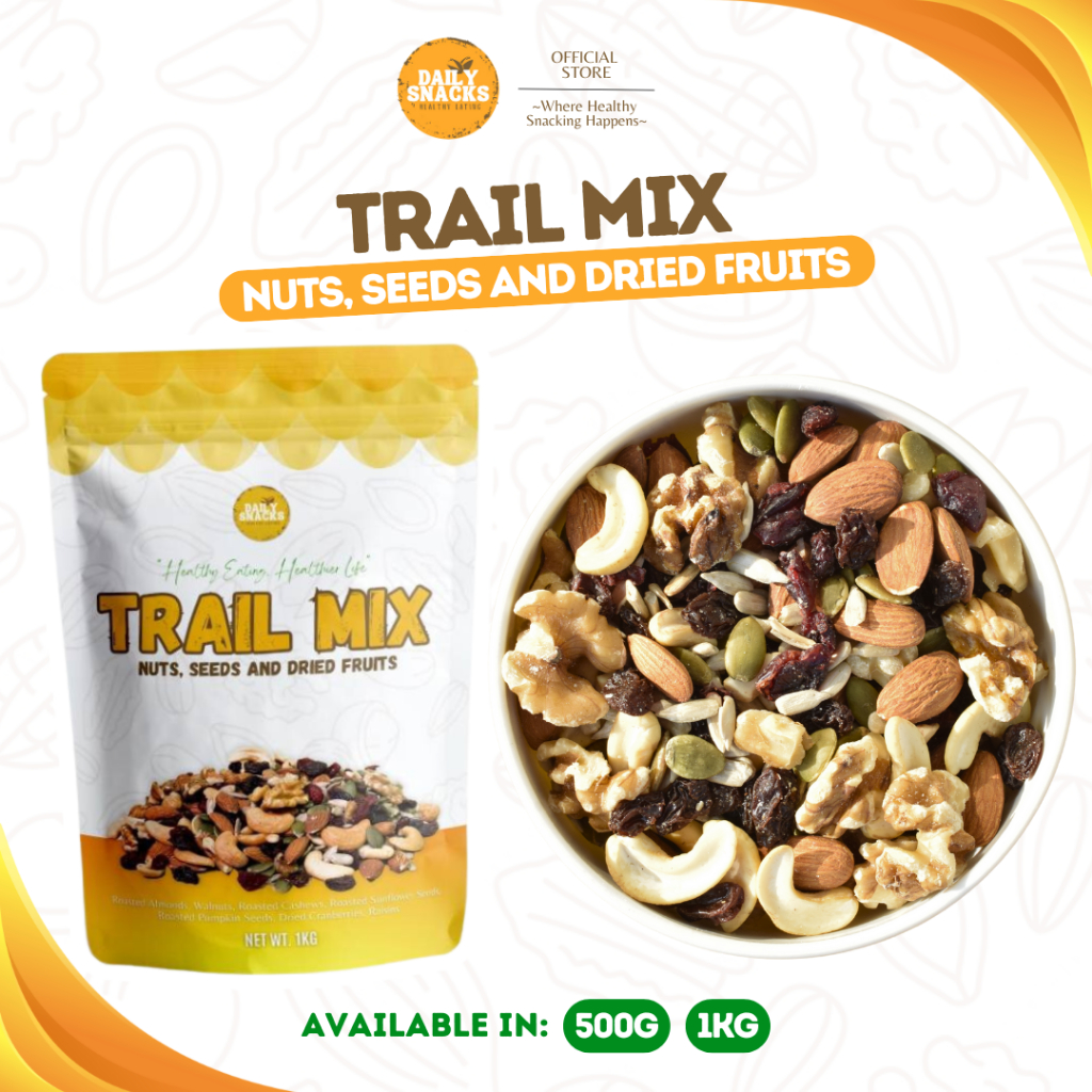 Daily Snacks Trail Mix Nuts, Seeds and Dried Fruits - 500g & 1kg in ...