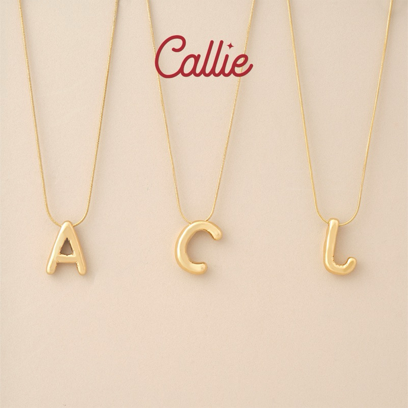 Callie Stainless Steel Giant Puffy Initial Necklace Shop Callie ...