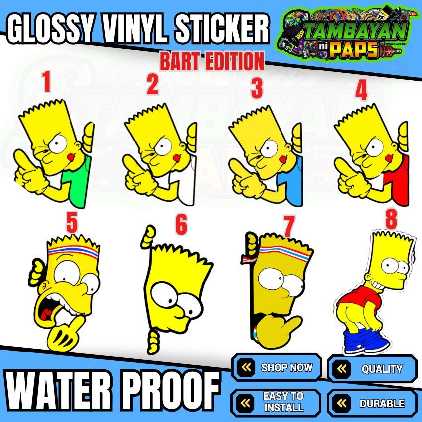 LAMINATED GLOSSY VINYL THAI STICKER BART EDITION WATER PROOF FOR ...