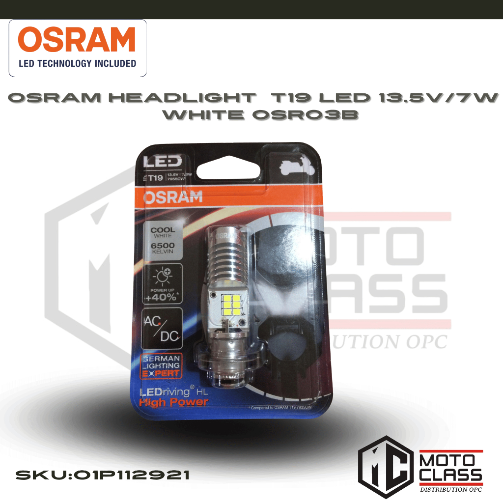 OSRAM HEADLIGHT T19 LED 13.5V/7W WHITE OSR03B | Shopee Philippines