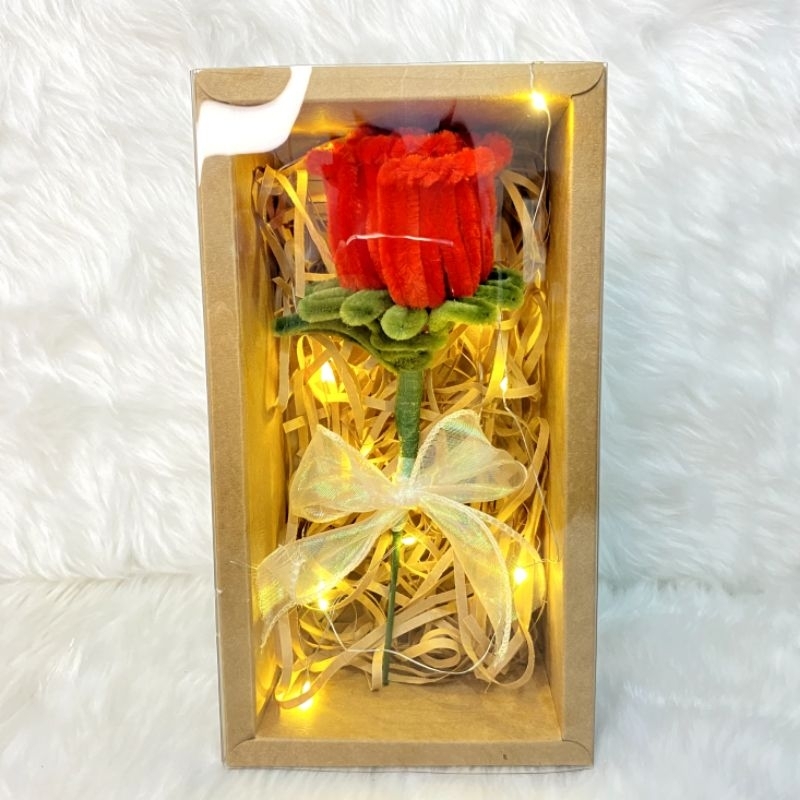 Fuzzy Wire Flower with Elegant Box & Lights | Shopee Philippines
