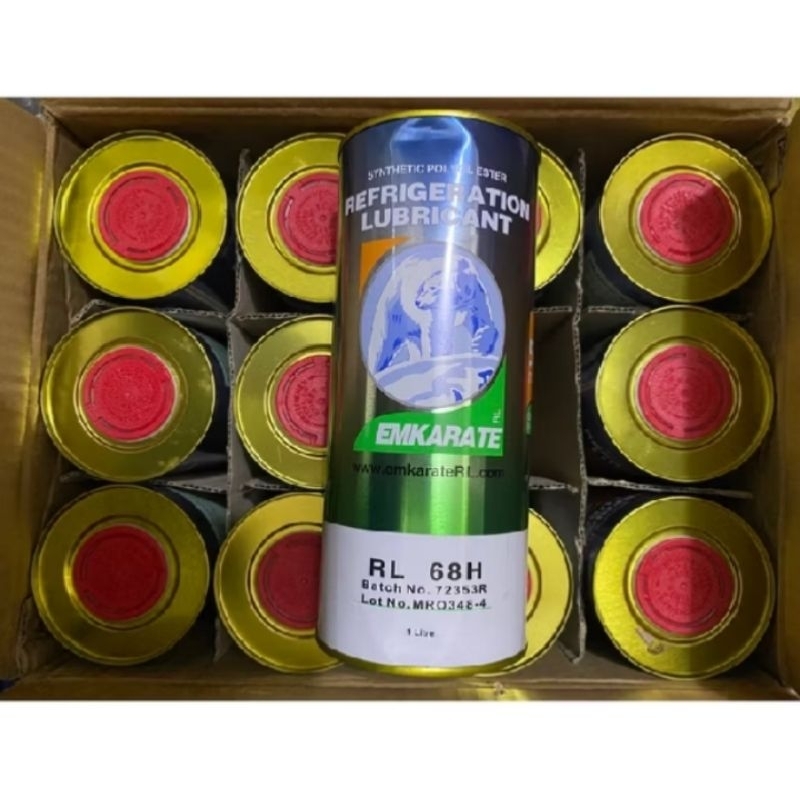 Emkarate Refrigeration 12cans 1Box / Lubricant 1L / RL68H / RL100H ...