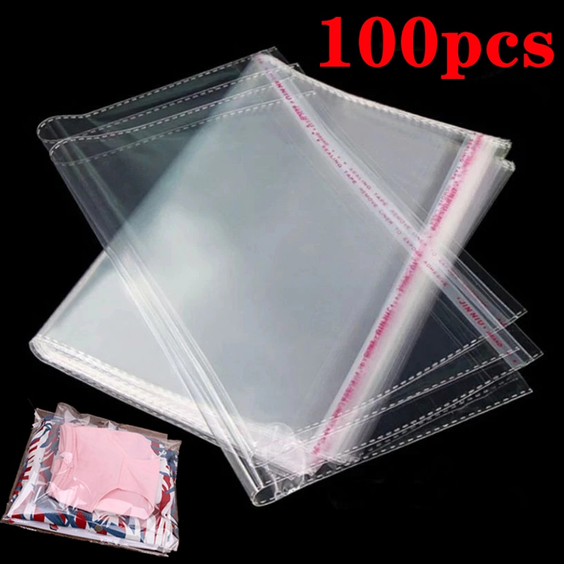 100pcs OPP Plastic Transparent Self Adhesive Sealed Pouch Sachet With ...